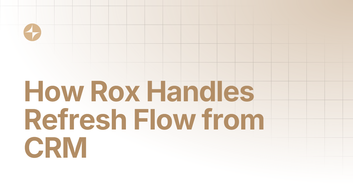 How Rox Handles Refresh Flow from CRM | ROX Docs