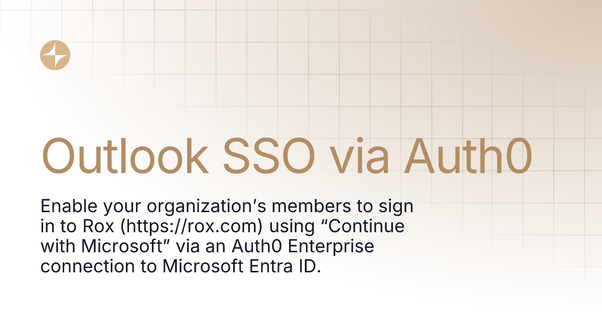 Outlook SSO via Auth0 | ROX Docs