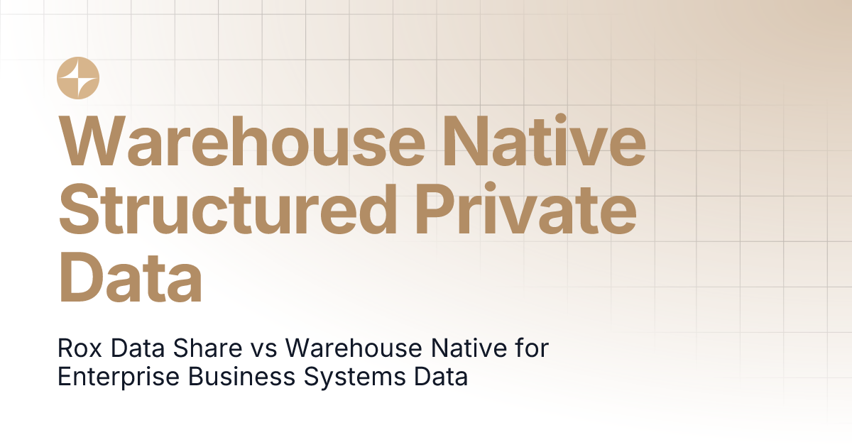 Warehouse Native Structured Private Data | ROX Docs