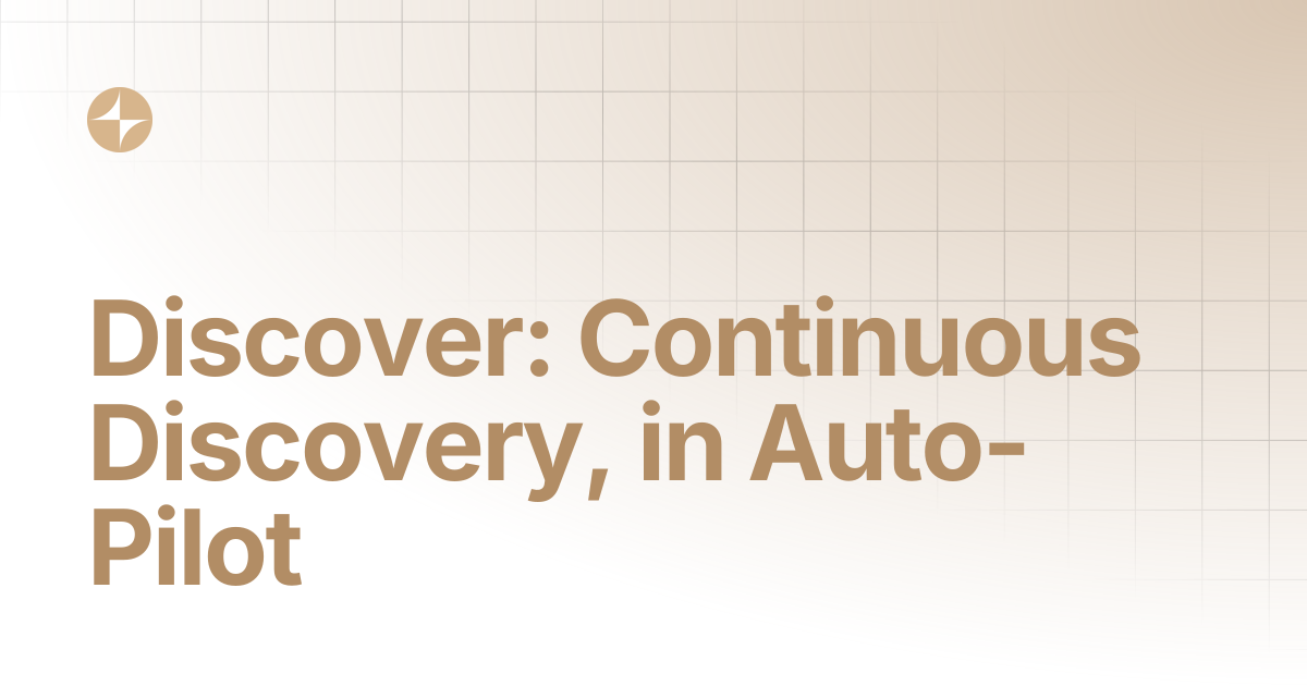 Discover: Continuous Discovery, in Auto-Pilot | ROX Docs